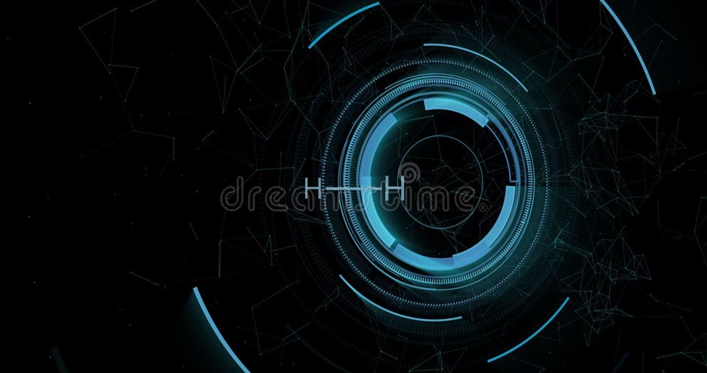 Rotating Blue Digital Interface with Binary Code and Circular Patterns, Futuristic Image Stock ...