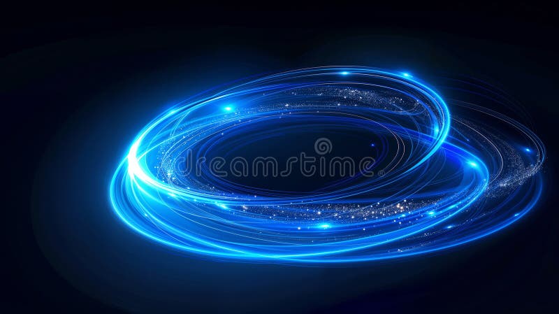 Rotating Blue Energy Ring with Visual Impact Stock Photo - Image of ...