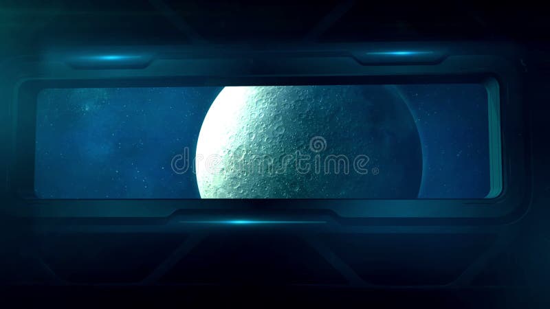 Spaceship or Space Station Window with the Green Screen Stock Footage ...