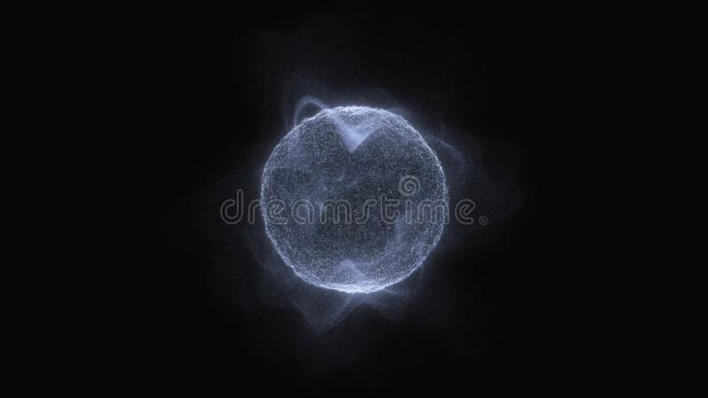 A Rotating Blue Sphere with a Granular Surface Emitting Vortices of ...