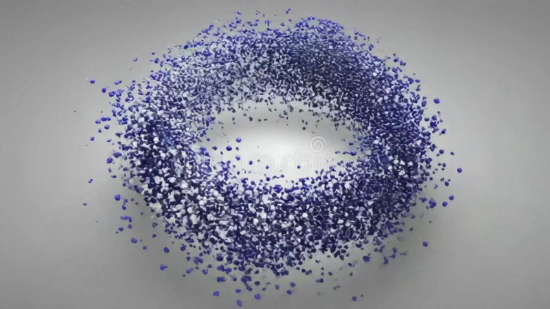 Particles Rotating and Forming a Circle on White Background Stock ...