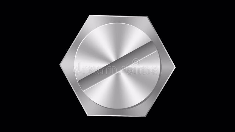 Rotating Bolt Animation. Metal Bolt Head. Construction Hardware. Tool ...