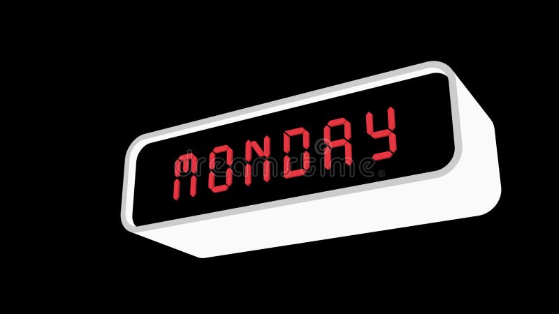 Rotating Camera Around Digital Monday Clock Stock Footage - Video of ...