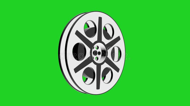 3D Animation of Camera Film Reel, Seamless Loop Animation with Green ...