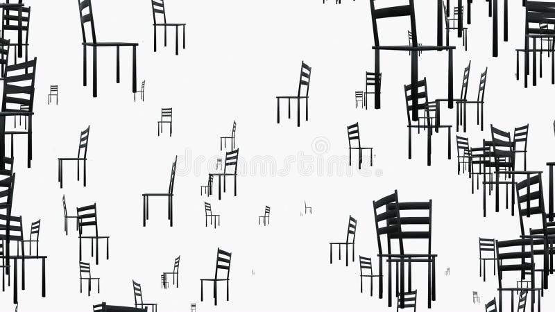 Rotating Chairs in Black on White Stock Video - Video of lines, design ...