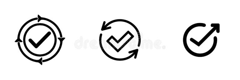 Rotating Check Mark Symbol Variations Spinning, Validating, and ...