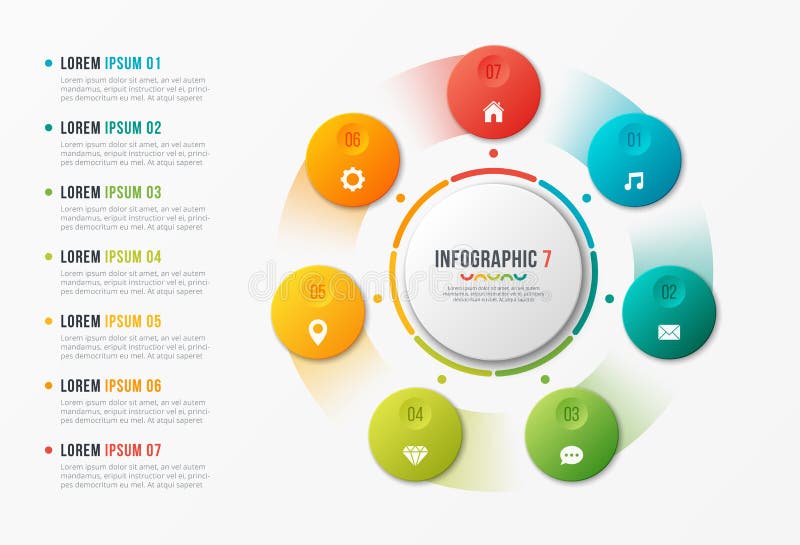 Rotating Circle Chart Template, Infographic Design, Visualization ...