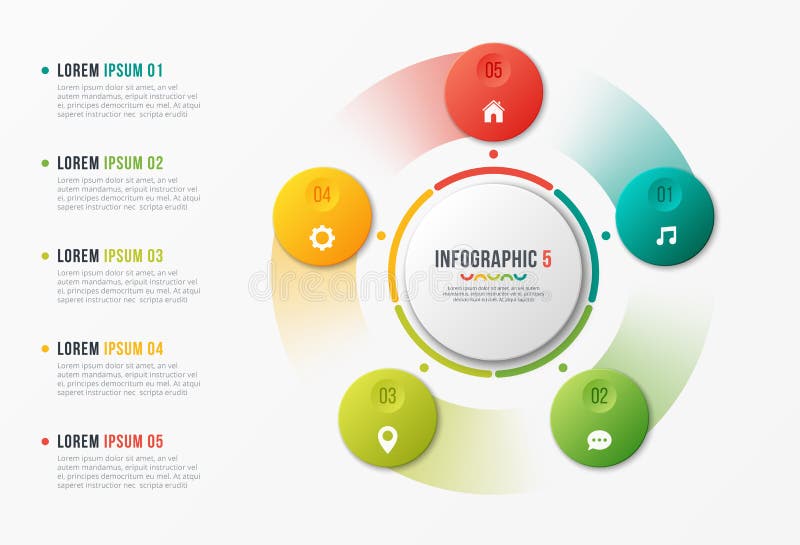 Rotating Circle Chart Template, Infographic Design, Visualization ...