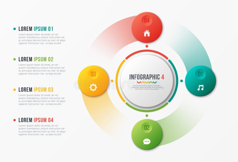 Rotating Circle Chart Template, Infographic Design, Visualization ...