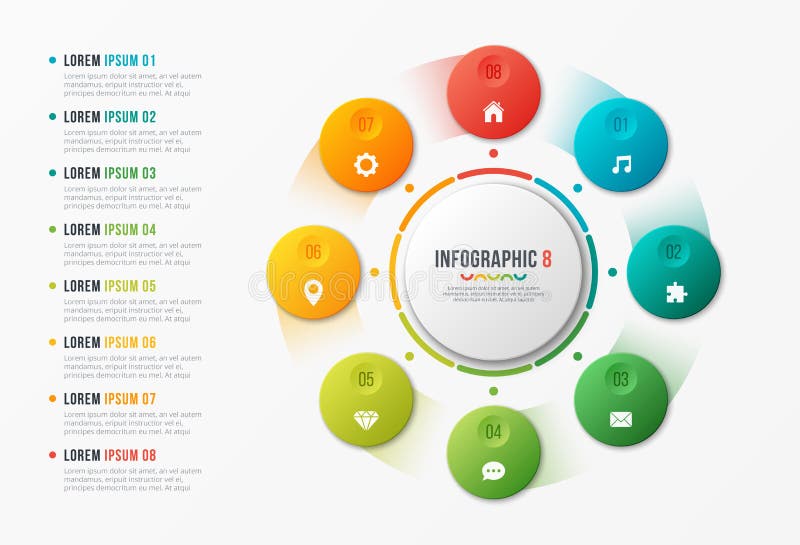 Rotating Circle Chart Template, Infographic Design, Visualization ...