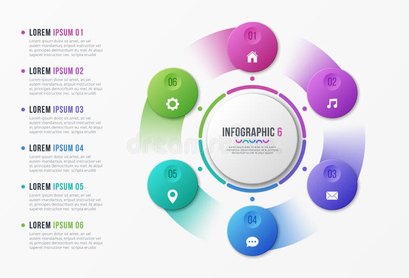 Rotating Circle Chart Template, Infographic Design, Visualization ...