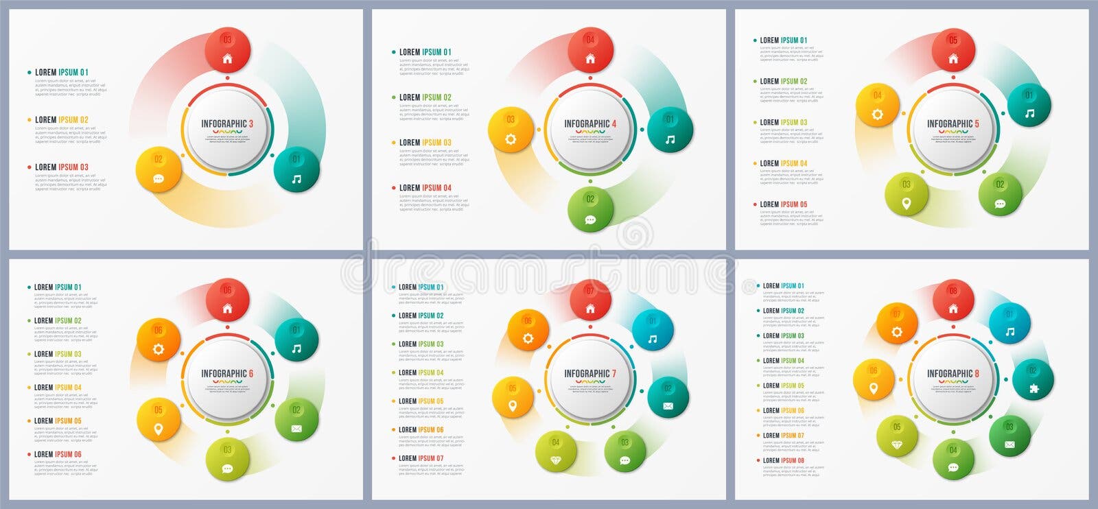 Rotating Circle Chart Template, Infographic Design, Visualization ...