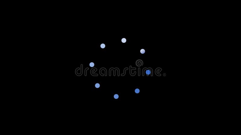 Rotating Circle Dots Loading Animation on Black Background Seamless ...