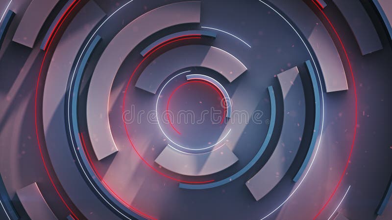 Rotating Red Circle Elements 3D Rendering Illustration Stock ...