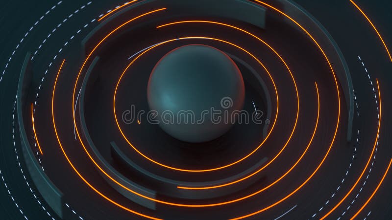 Rotating Red Circle Elements 3D Rendering Illustration Stock ...