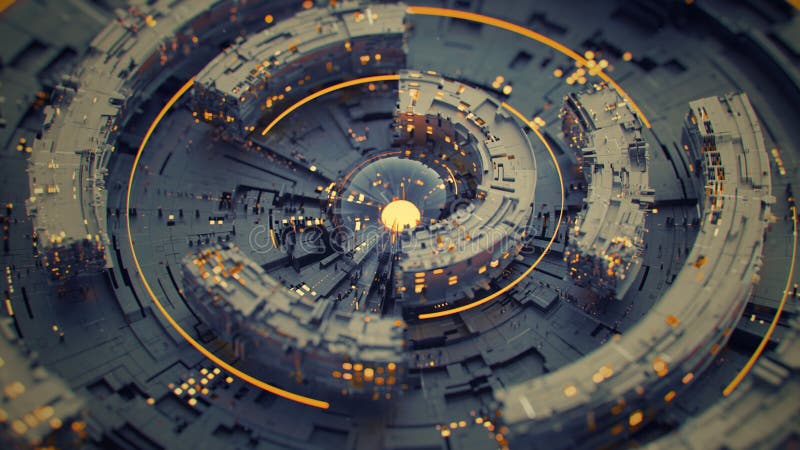 Rotating Red Circle Elements 3D Rendering Illustration Stock ...