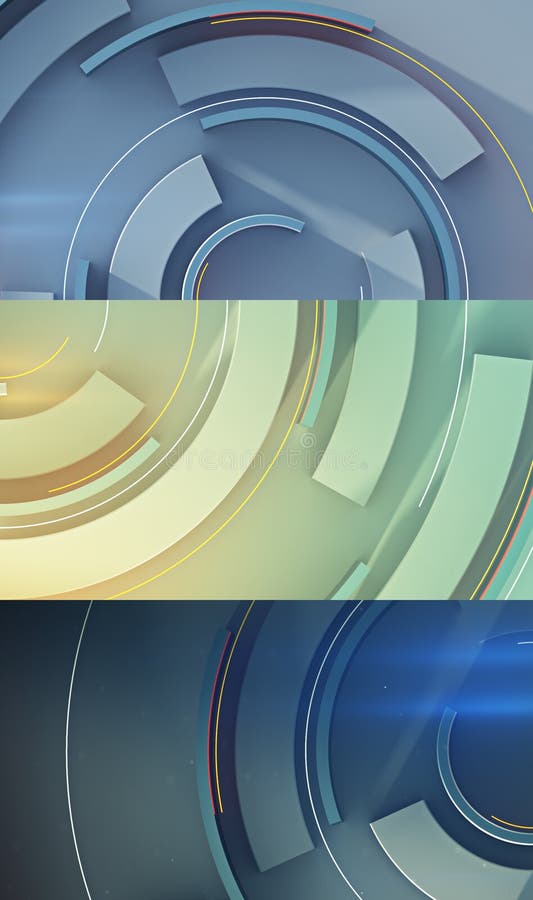 Rotating Red Circle Elements 3D Rendering Illustration Stock ...