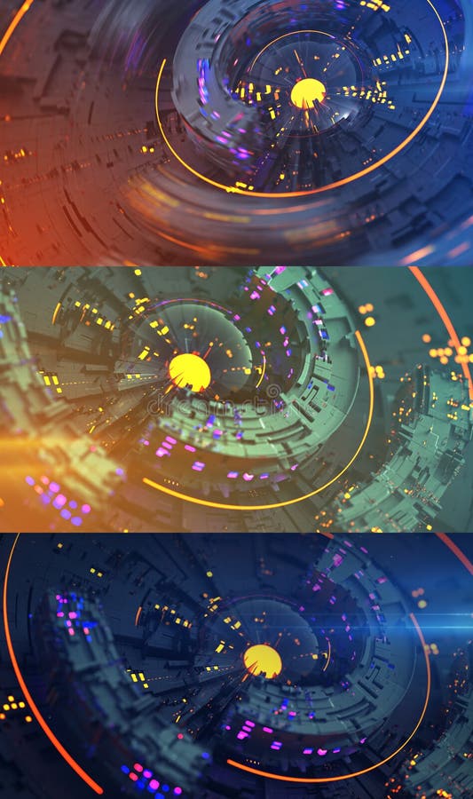 Rotating Red Circle Elements 3D Rendering Illustration Stock ...