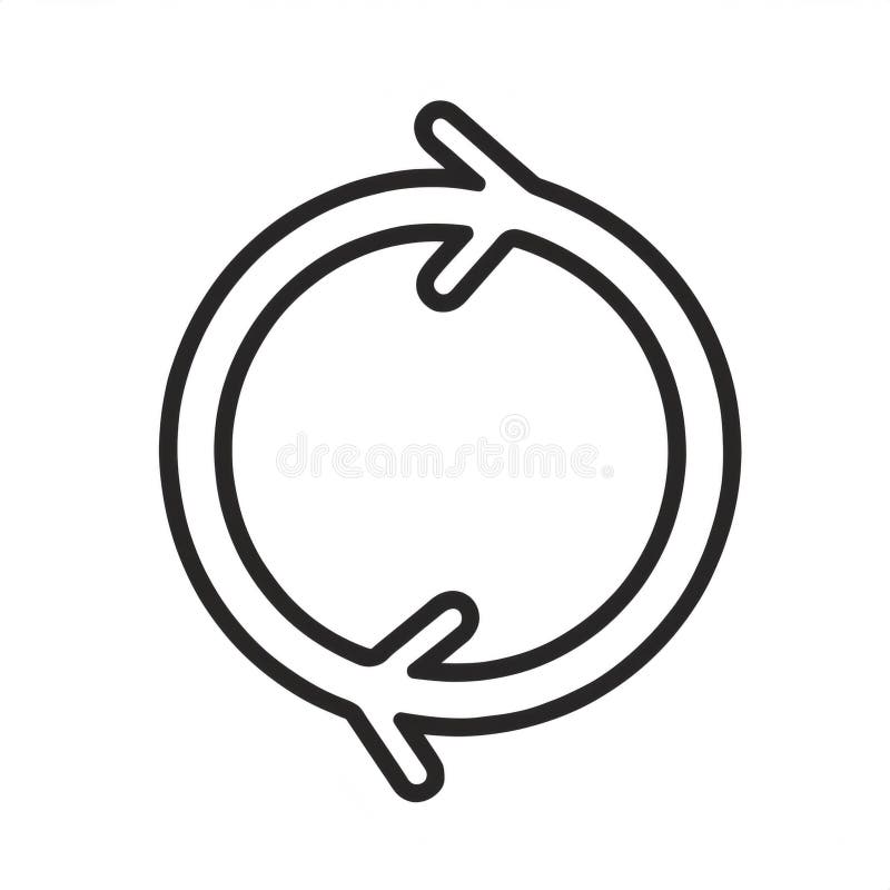 Rotating Circular Double Arrow Indicating Cyclical Movement Synchronization Or System Refresh