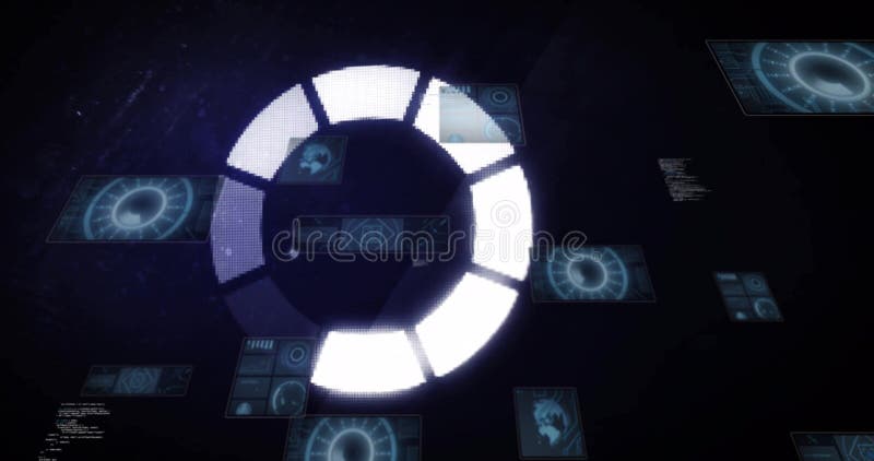Rotating Circular Progress Indicator in Dark Interface, with HUD ...