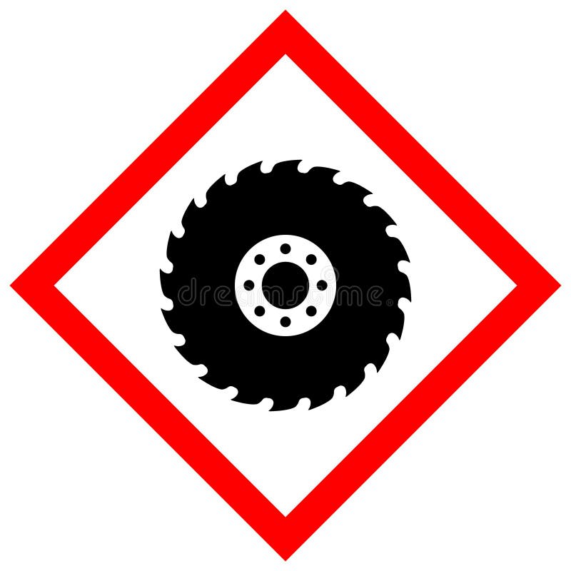 Rotating Circular Saw, Work Safety Warning Sign Stock Vector ...
