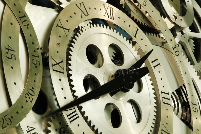 Rotating clock, close-up stock photo. Image of mechanical - 171389224