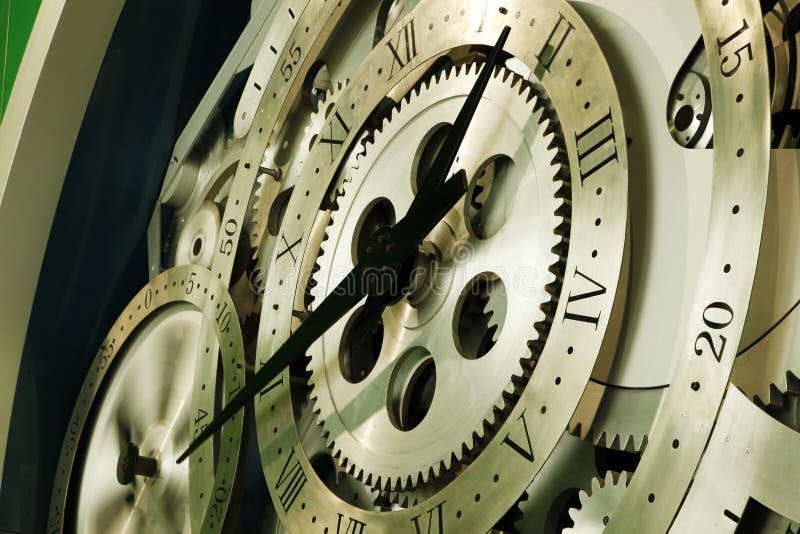 Rotating clock, close-up stock photo. Image of steel - 171389460