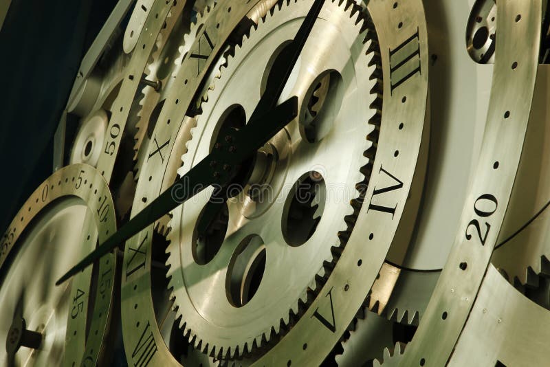 Rotating clock, close-up stock image. Image of metallic - 171389573