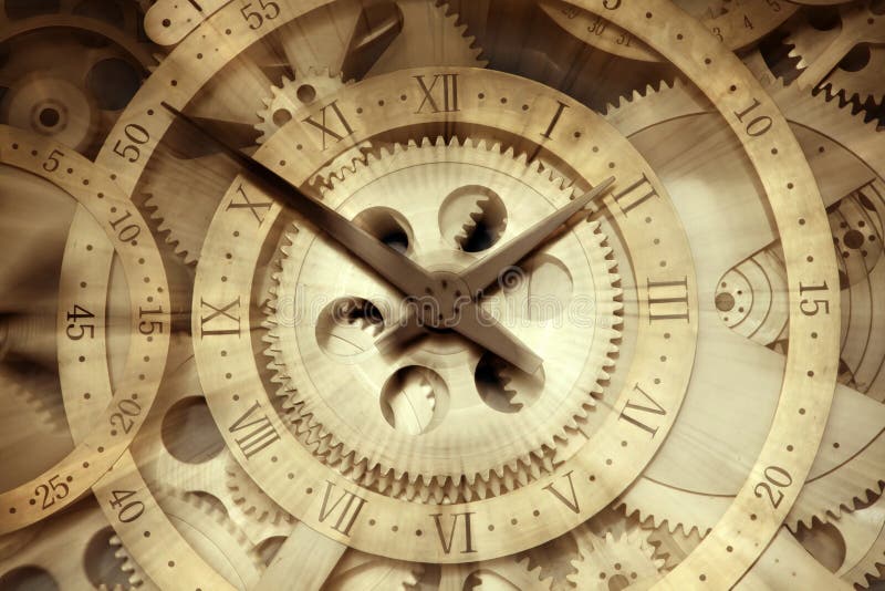 Rotating clock, close-up stock image. Image of cogs - 171389899