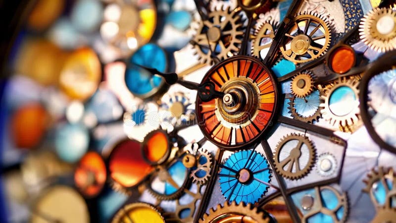 Rotating Clock Face with Stained Glass Elements Stock Footage - Video ...