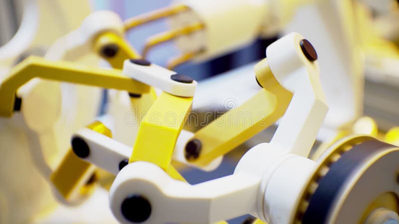 Rotating Connected Mechanical Details of Various Shapes Stock Footage ...