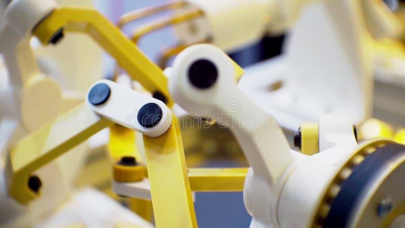 Rotating Connected Mechanical Details of Various Shapes Stock Footage ...