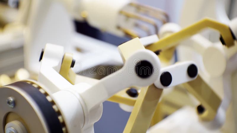 Rotating Connected Mechanical Details of Various Shapes Stock Footage ...