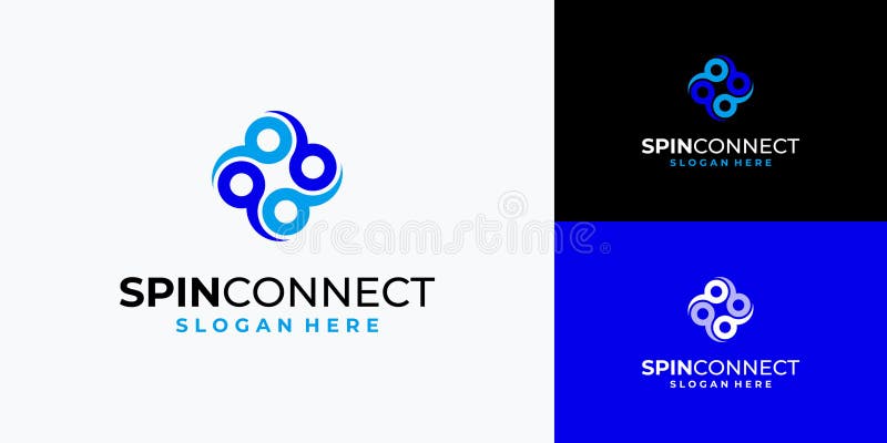 Rotating Connection Circle Logo Design Stock Vector - Illustration of ...