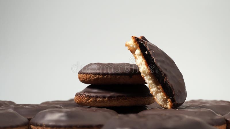 Rotating Cookies with Dark Chocolate and Orange Marmalade. Stock ...