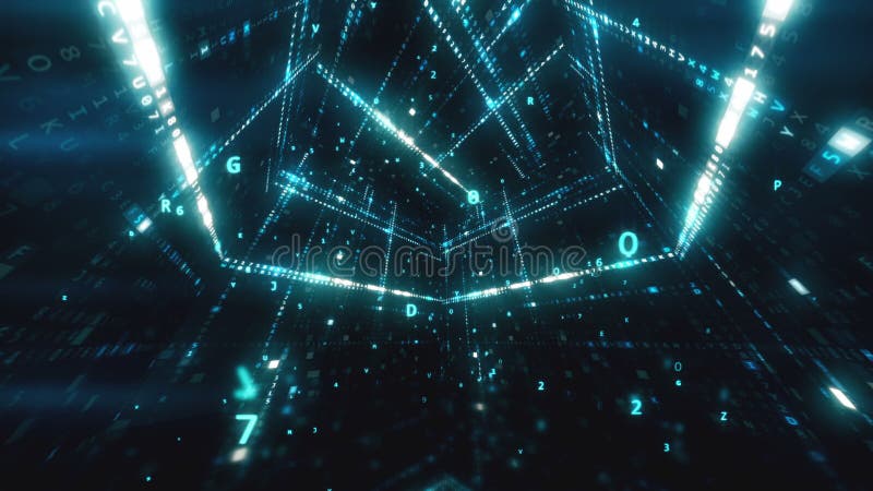 Abstract Blue Futuristic Background of Information Technology Binary Digital Data Code Seamless ...