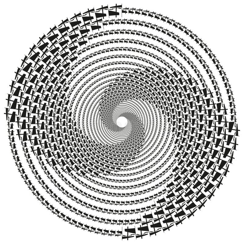 Rotating Cube Spiral. Depth Illusion Vector. Abstract Curved Symmetry ...