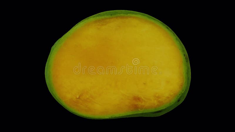 Rotating Cut Green Mango on Transparent Background 02A Looping with ...