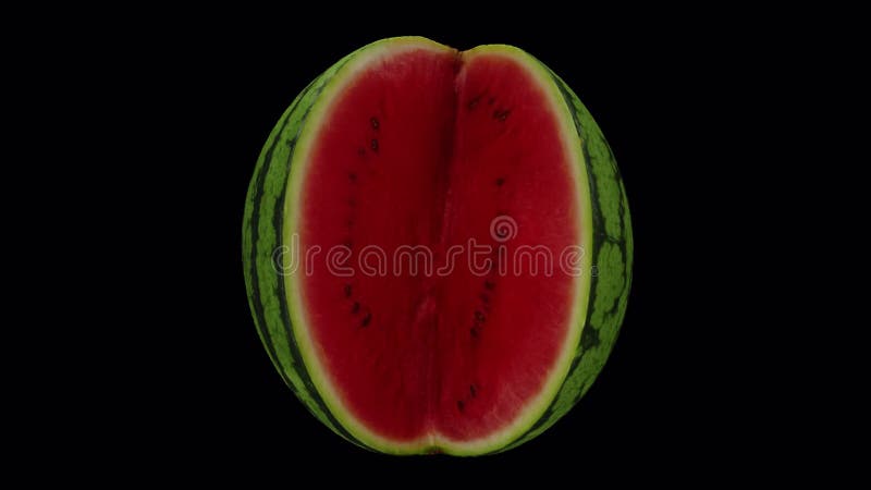 Rotating Cut Watermelon Transparent Background 02A Looping with Alpha ...