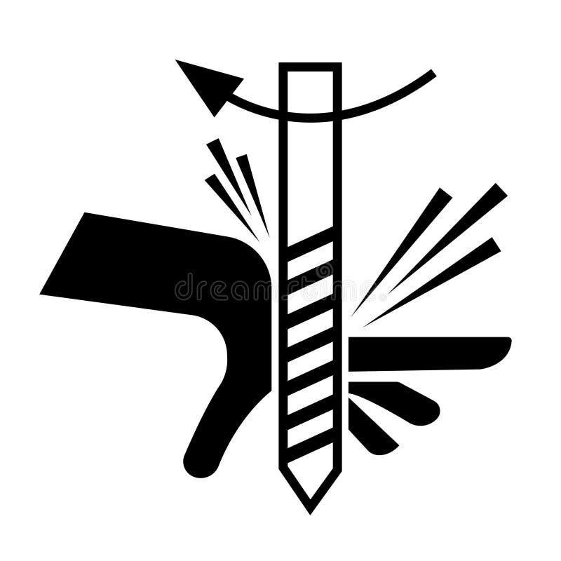Rotating Cutting Hazard Symbol Sign, Vector Illustration, Isolate on ...