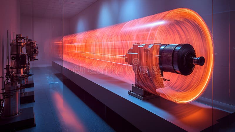 Rotating Cylinder, Glowing Energy, Lab Display, Scientific Research ...