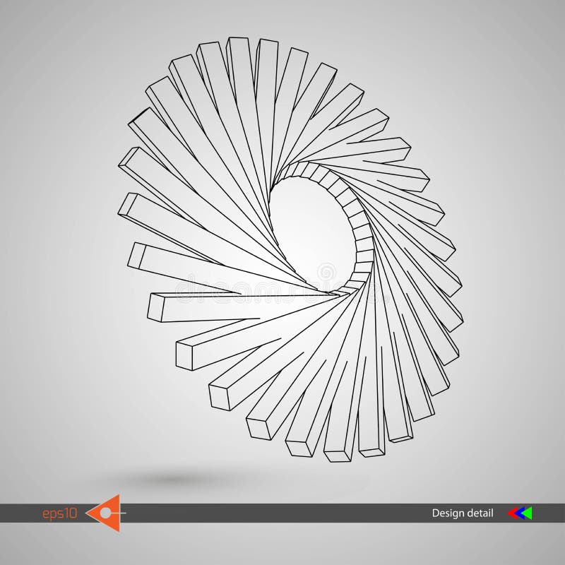 Rotating 3D Element for Design Abstract Form Stock Illustration ...