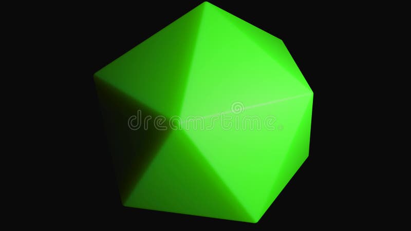 Rotating 3d Hexagon Shape. Design. 3D Geometric Figure Rotates on Black ...