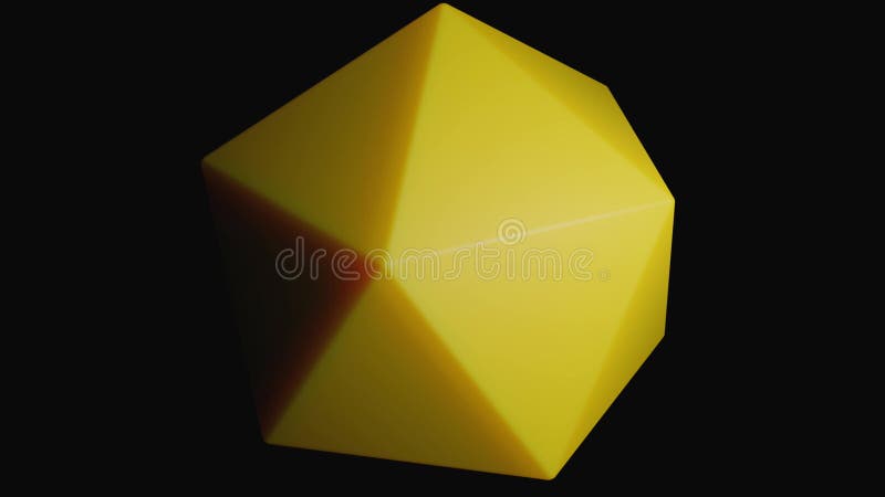 Rotating 3d Hexagon Shape. Design. 3D Geometric Figure Rotates on Black ...