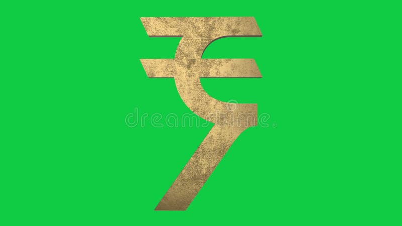 Rotating 3D Rupee Symbol in Green Screen Stock Footage - Video of ...