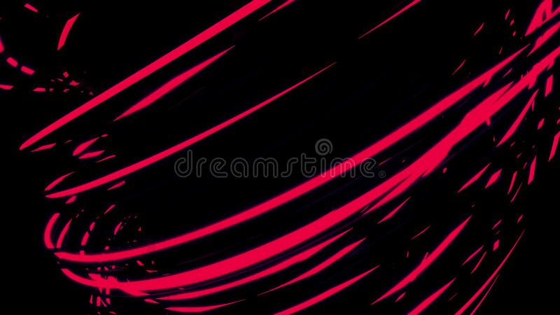 Rotating 3d Vortex with Neon Lines on Black Background. Design. Side ...