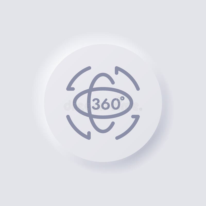 Rotating 360 Degrees, Icon, White Neumorphism Soft UI Design. Stock ...