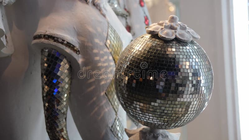 Rotating Disco Mirror Ball. Rotating Sparkling Disco Ball Stock Video ...
