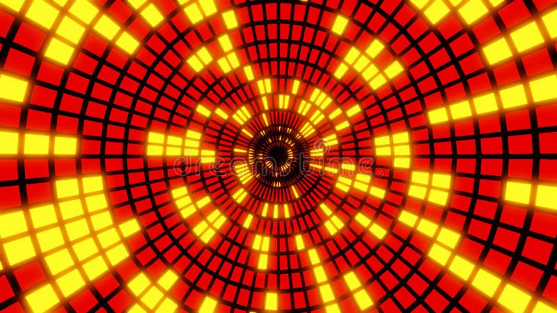 Rotating Disk with Randomly Twirl Glowing Red and Orange Glitch Effect ...