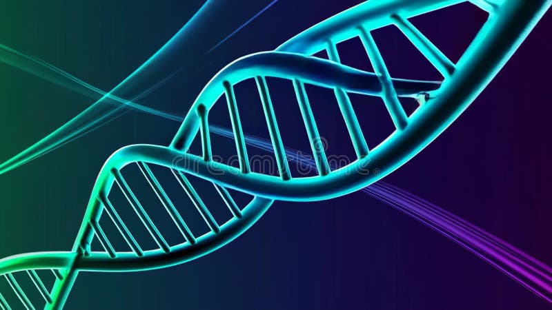 Rotating Dna Double Helix in Slow Motion on Dark Background Stock ...